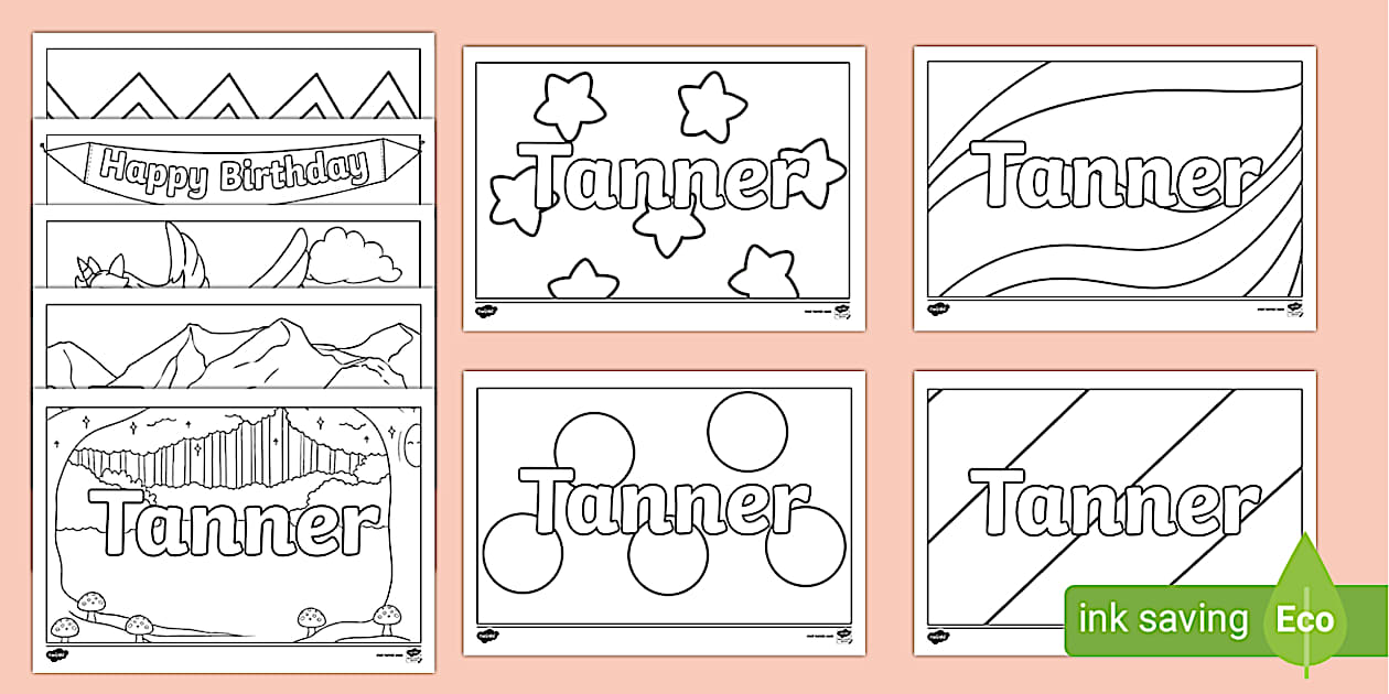 Tanner Name Simple Colouring Activity Sheets | Twinkl Colour