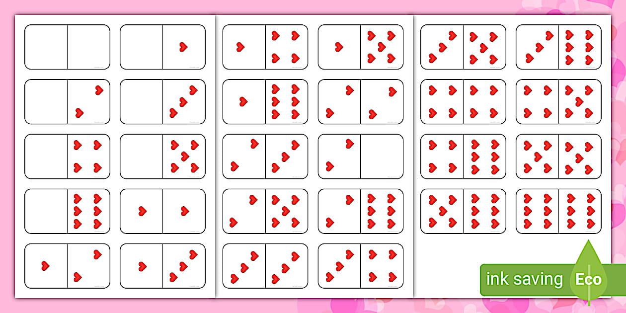 Valentine's Day Heart Dominoes Set (teacher made) - Twinkl