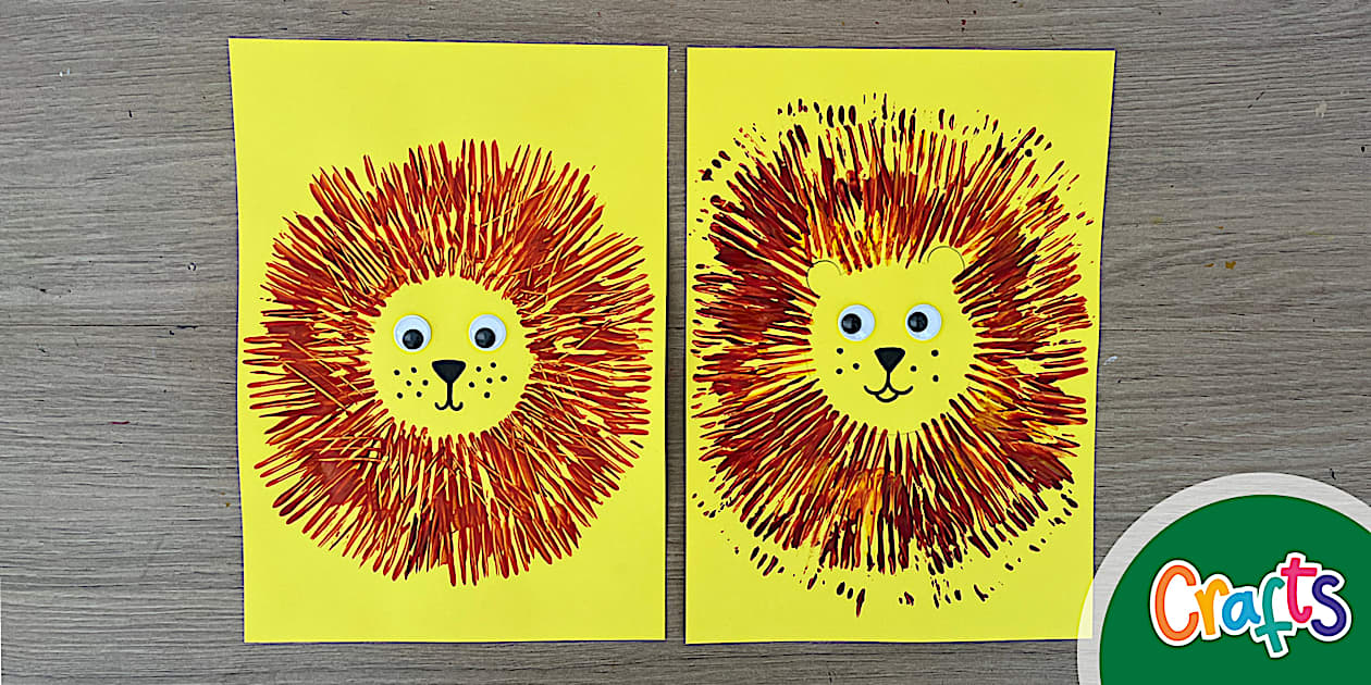 Lion Mane Fork Painting (Teacher-Made) - Twinkl