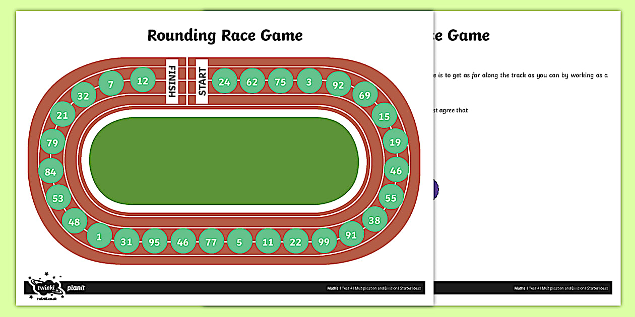 Editable Rounding Race Board Game (teacher made) - Twinkl