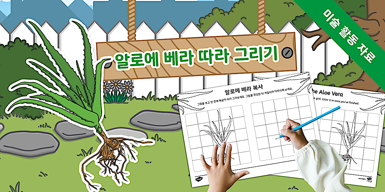 * NEW * 알로에 베라 따라 그리기 | Copy the Aloe Vera Worksheet