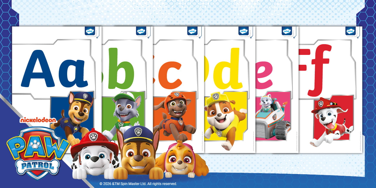 PAW Patrol Alphabet Learning Posters | Teacher-Made | Twinkl