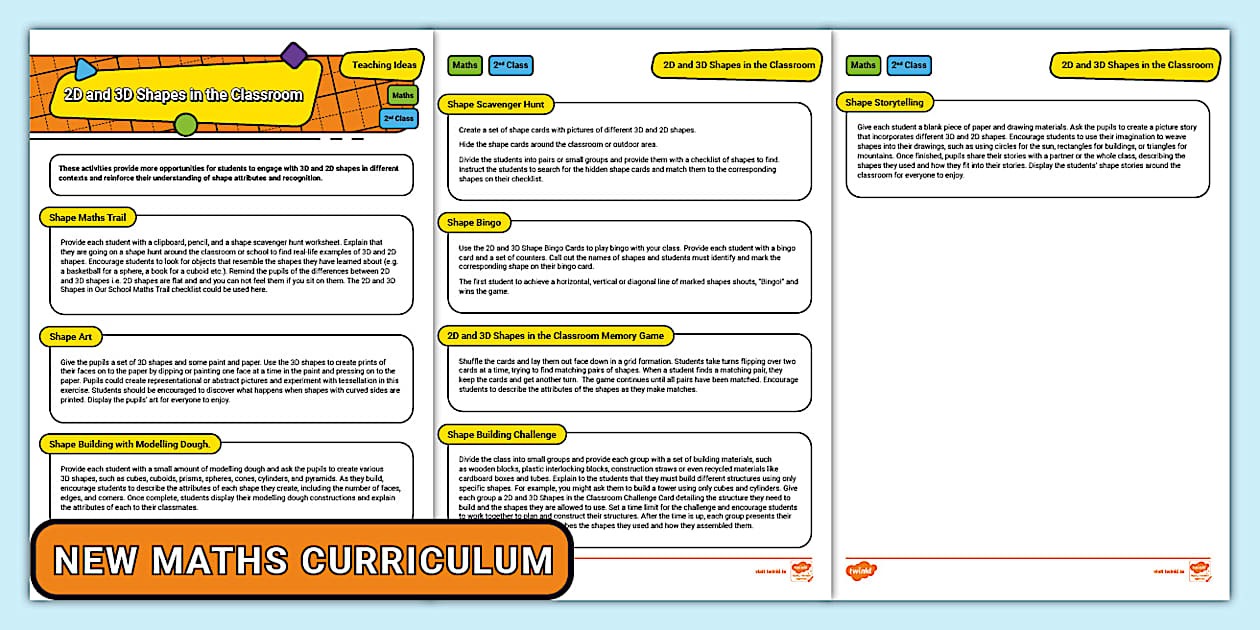 2D and 3D Shapes in the Classroom Teaching Ideas - Twinkl