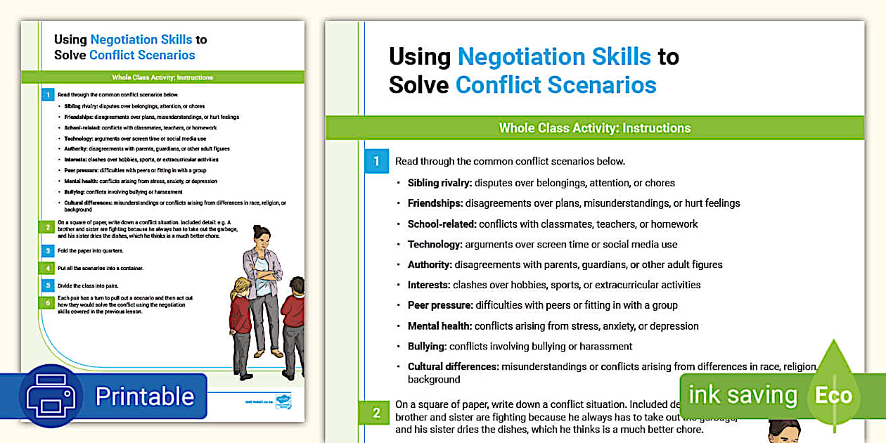 Using Negotiation Skills To Solve Conflict Scenarios
