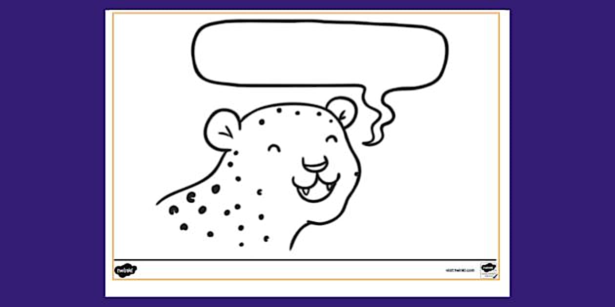 Leopard Talking Colouring Sheet | Colouring Sheets - Twinkl