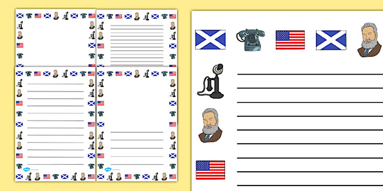 Editable Alexander Bell Page Borders (teacher made) - Twinkl
