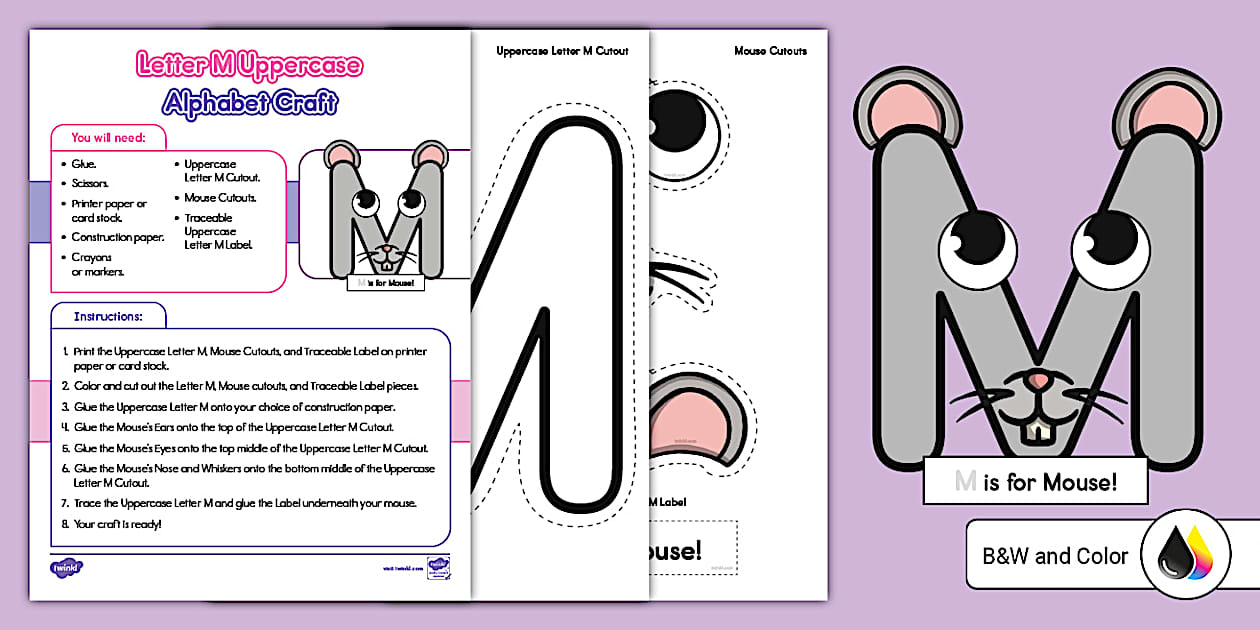 Letter M Uppercase Alphabet Craft