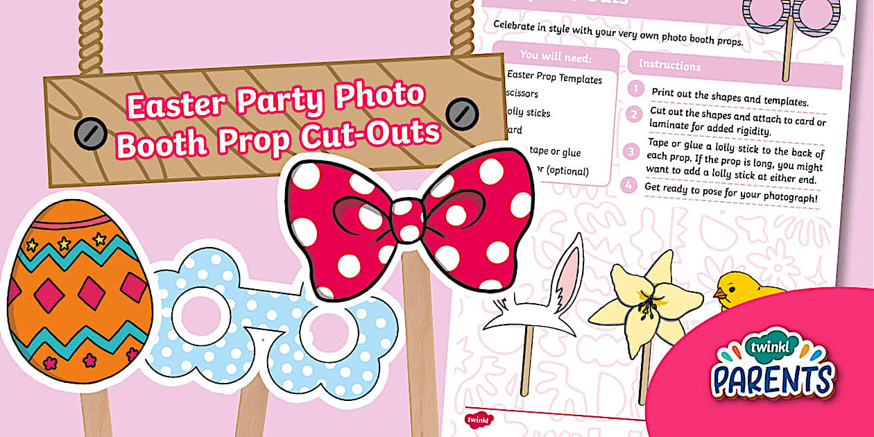 Easter Party Photo Booth Prop Cut-Outs