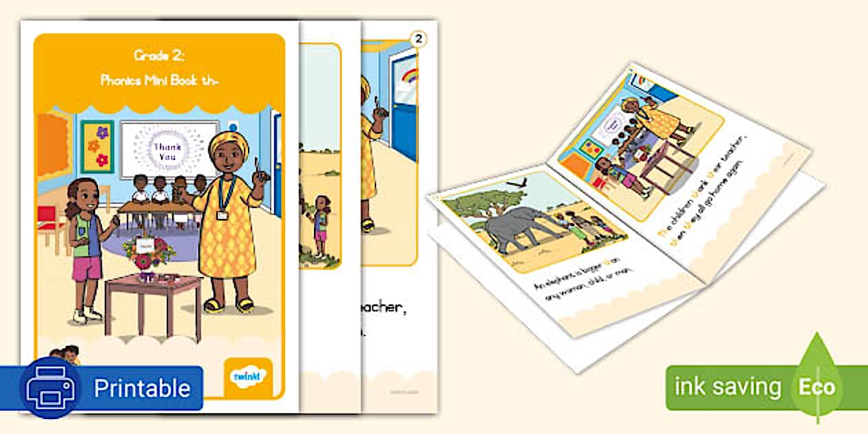Grade 2 Phonics: th- Mini Book (creat de profesori) - Twinkl
