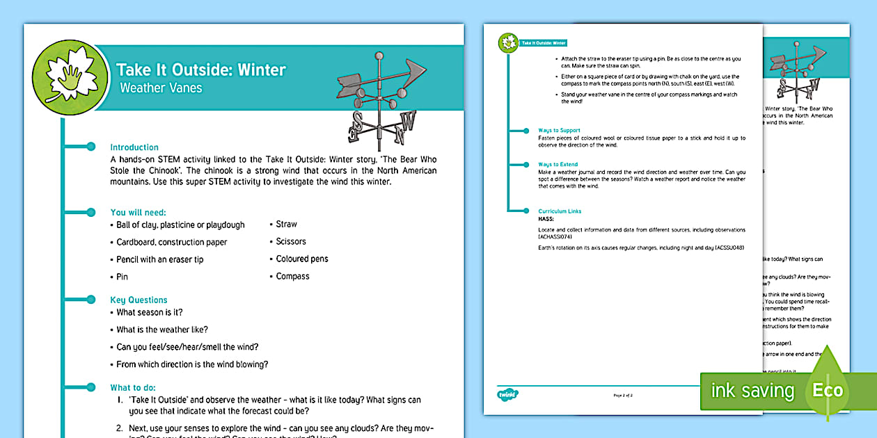 Winter Weather Vanes STEM Activity (teacher made) - Twinkl
