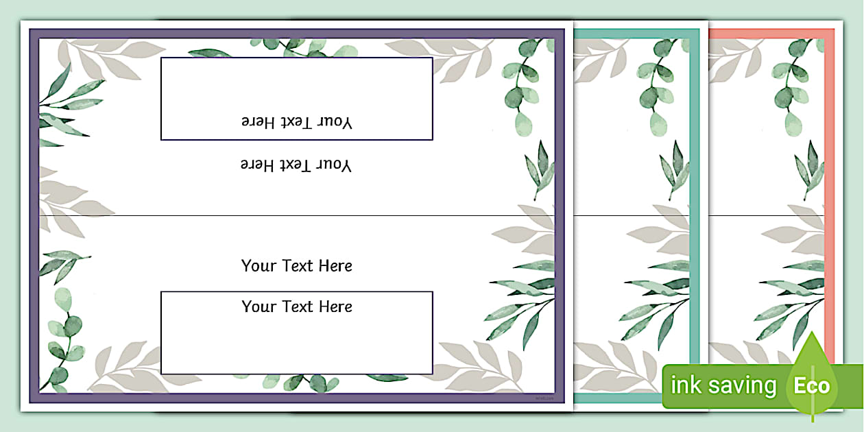 Editable Group Table Sign Botanical Themed - - Twinkl