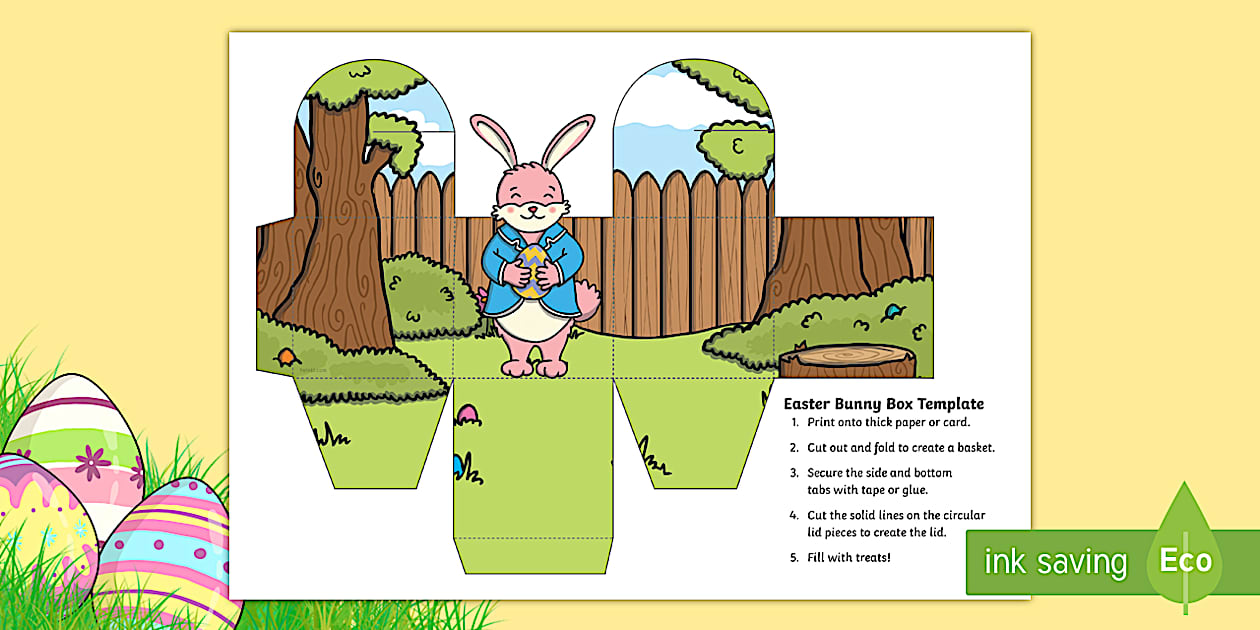 Black and White Easter Bunny Box Activity (teacher made)