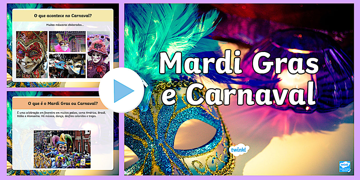 PowerPoint Mardi Gras e Carnaval (teacher made) - Twinkl
