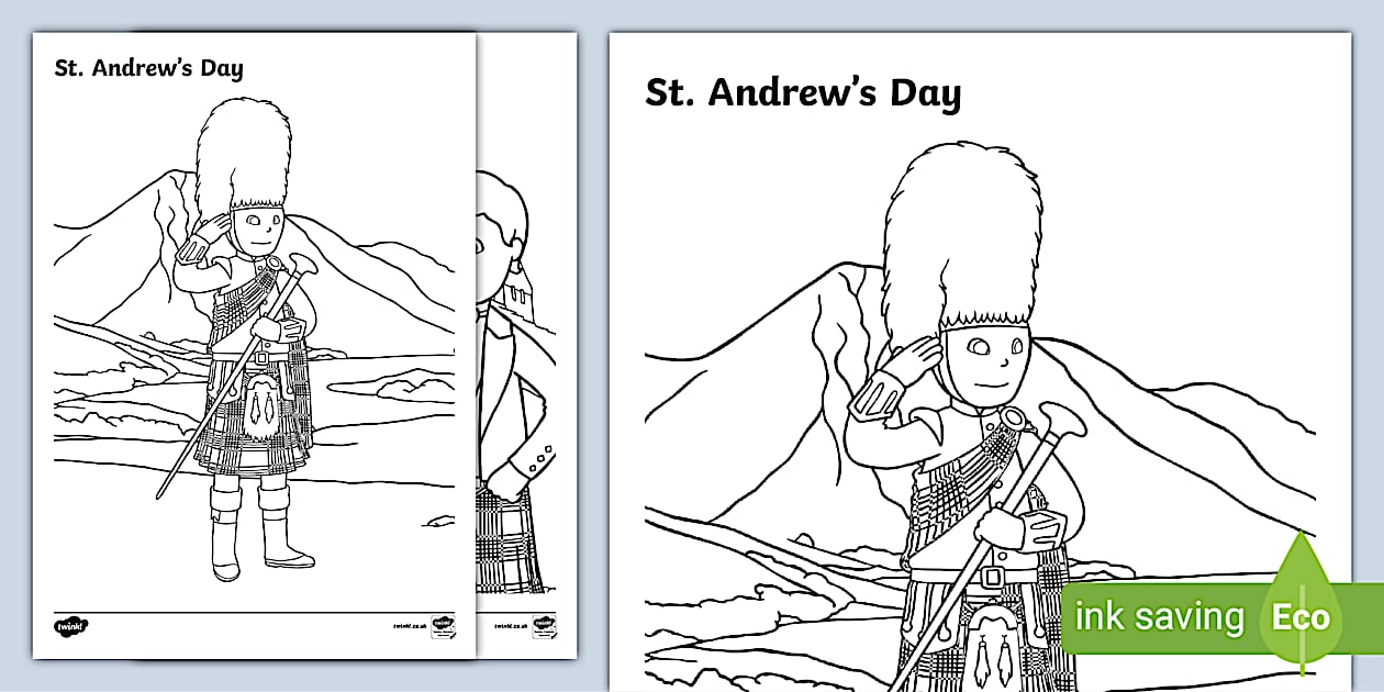 St Andrew's Day Colouring - Printable Pages for Children