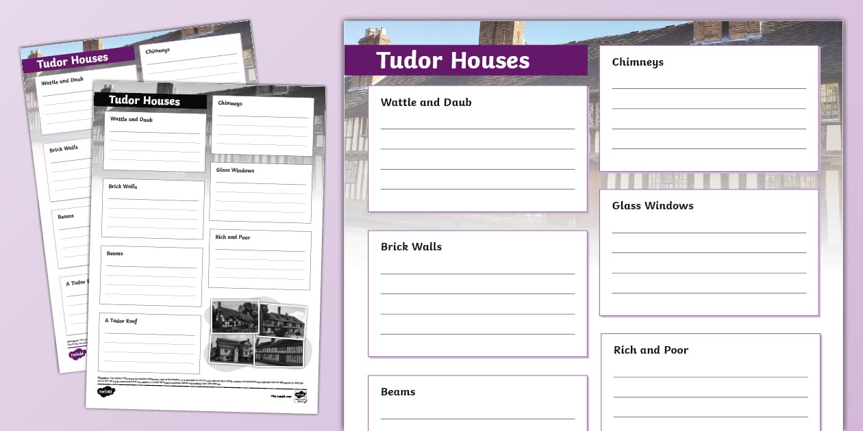 Tudor Houses Fact File Template (Teacher-Made) - Twinkl