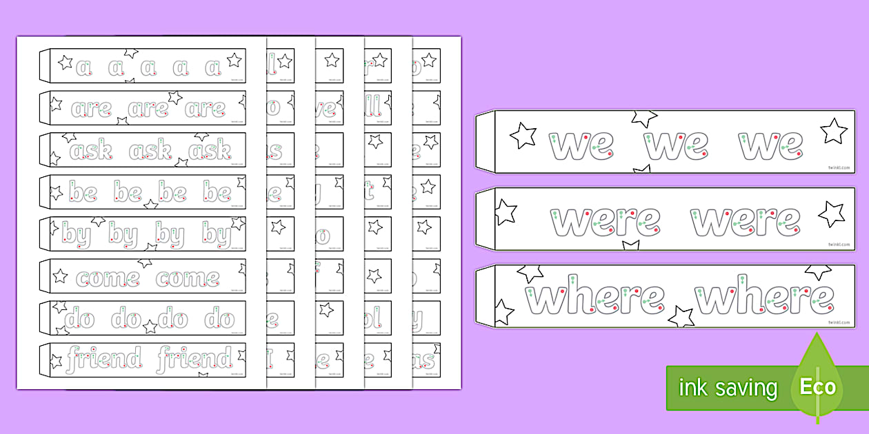 Cursive Handwriting Year 1 Common Exception Words Paper Chain Activity