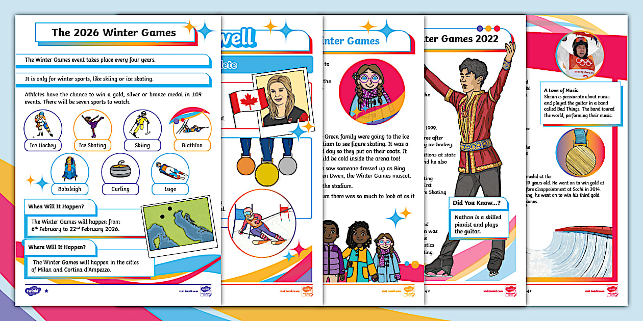 KS1 Winter Olympics Reading Comprehension Bumper Activity Pack
