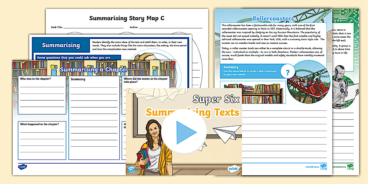 Summarising Super Six Reading Comprehension Pack | Twinkl