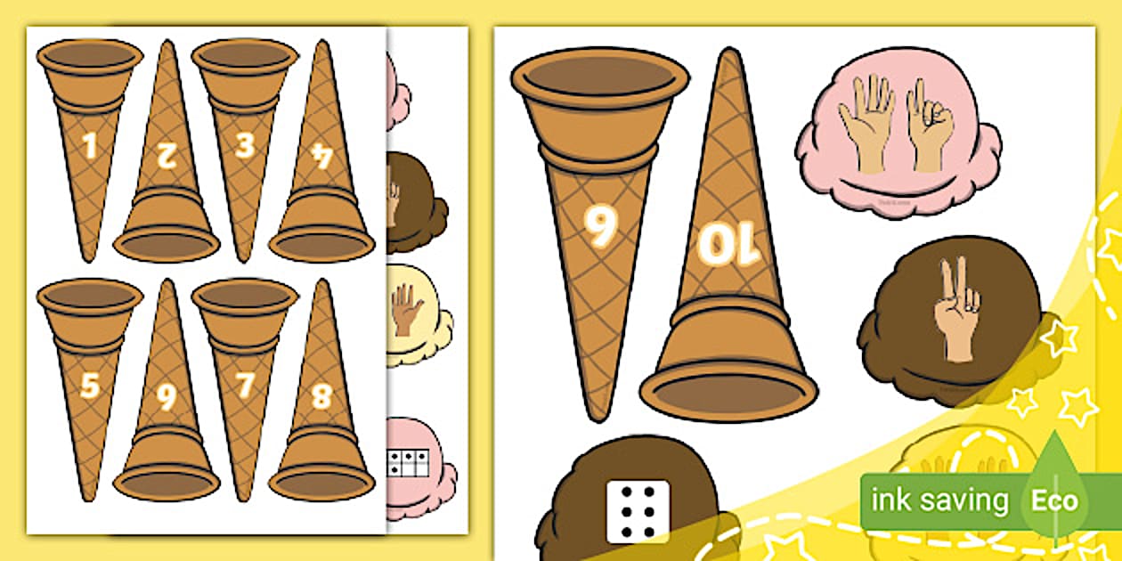 Ice Cream Numbers Activity (teacher made) - Twinkl
