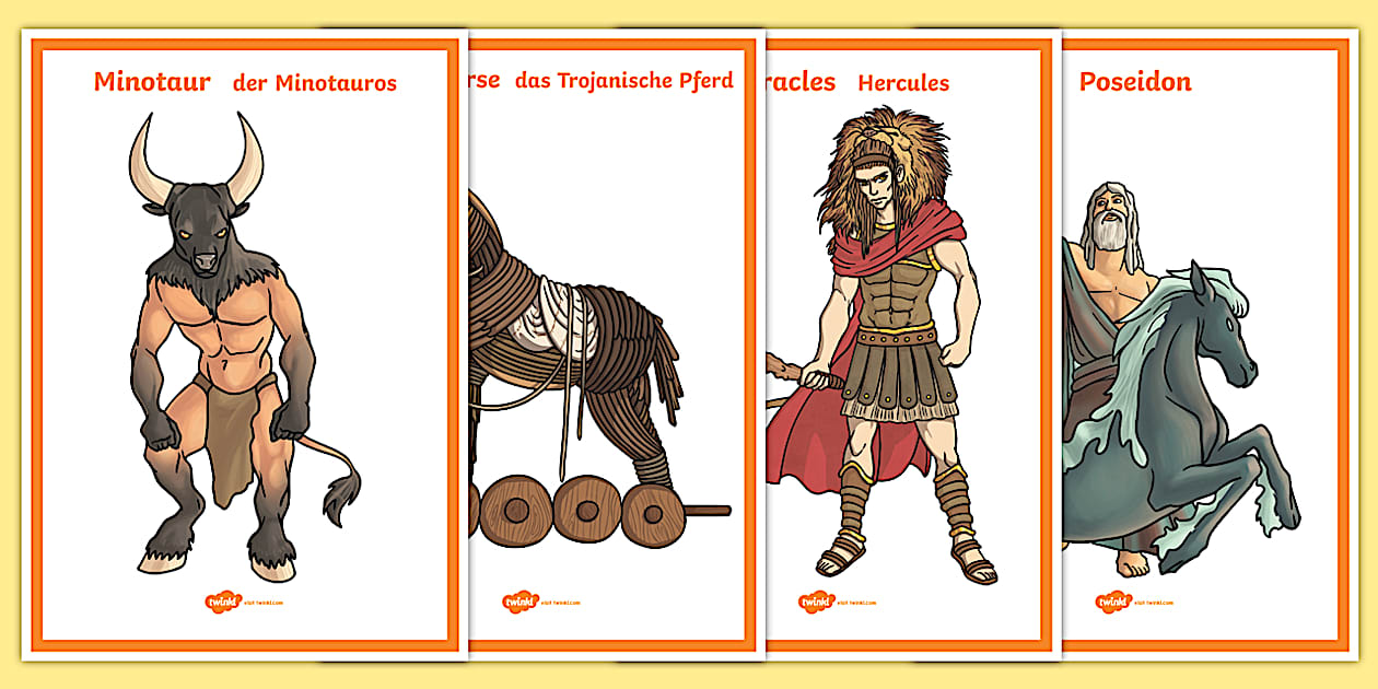 Greek Myth Display Posters English/German (teacher made)