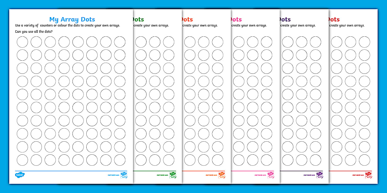 Colourful Array Dots Template (teacher made) - Twinkl