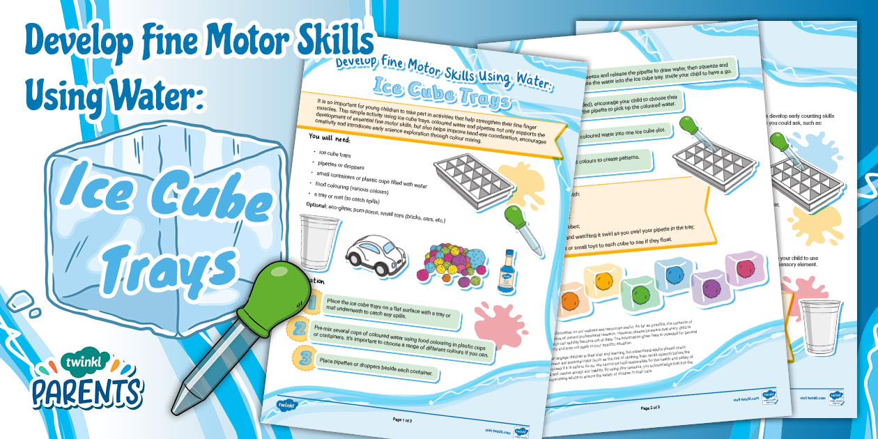 Develop Fine Motor Skills Using Water: Ice Cube Trays