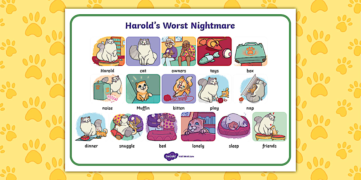 Harold's Worst Nightmare Word Mat (teacher made) - Twinkl