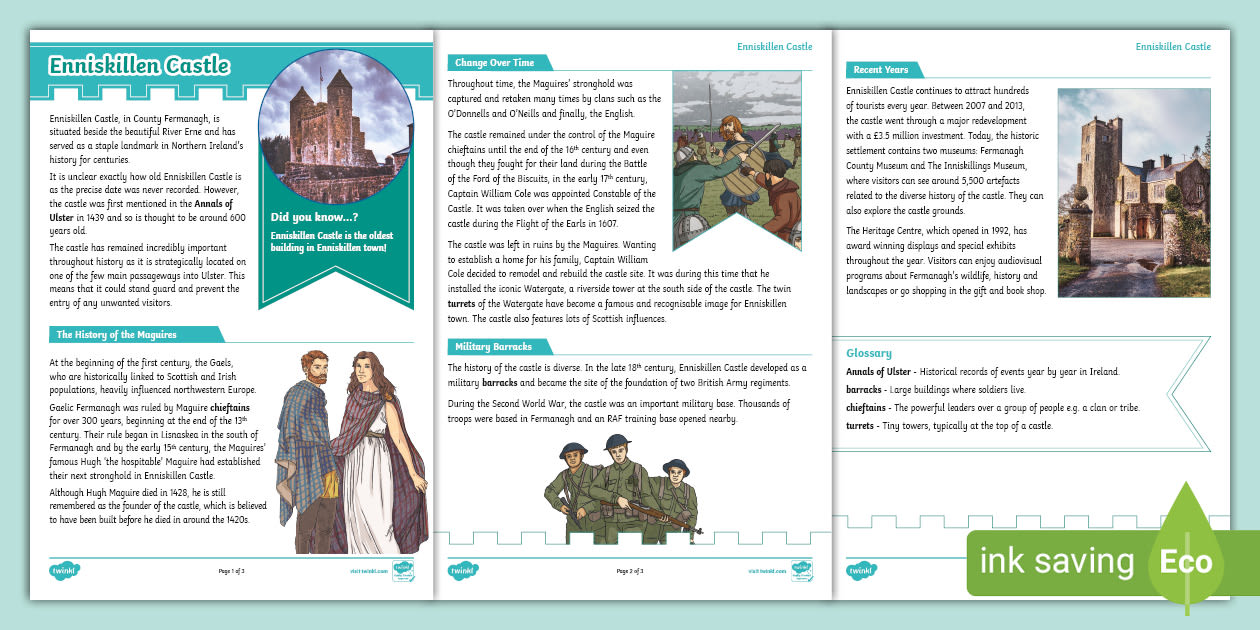 Enniskillen Castle KS2 Fact File (teacher made) - Twinkl