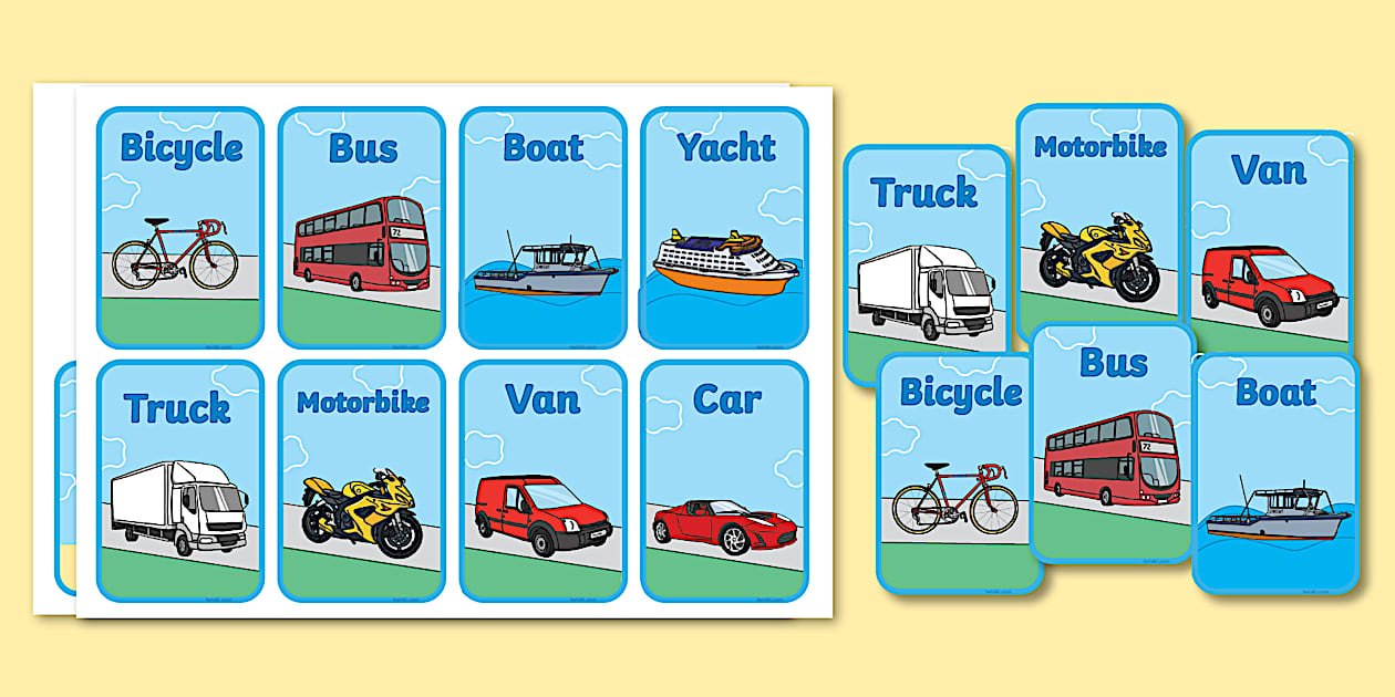Transportation Flashcards (Teacher-Made) - Twinkl