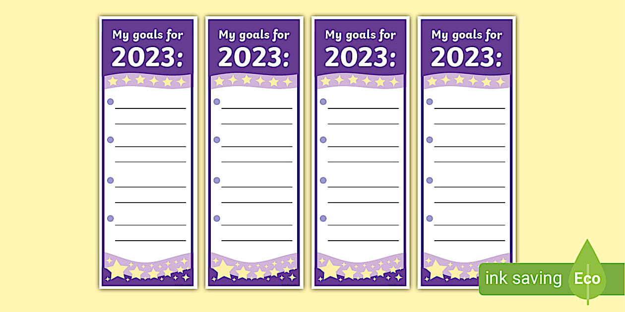 My Goals for 2023 Bookmark (Teacher-Made) - Twinkl