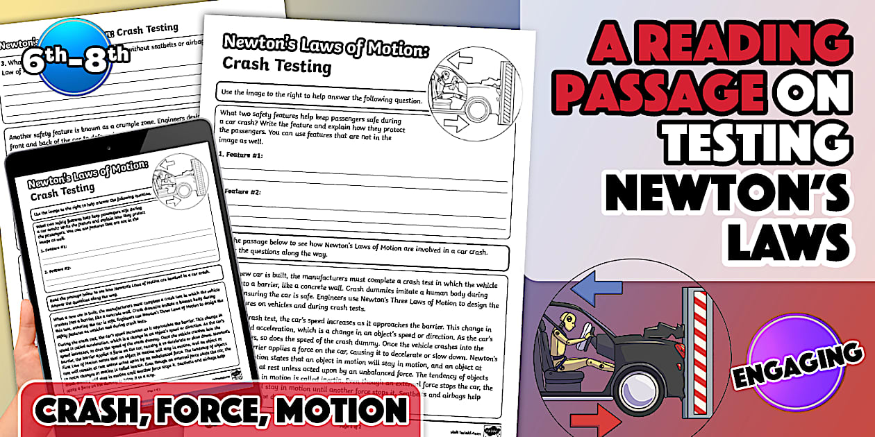 Newton's Third Law of Motion Car Crash Example | Twinkl USA