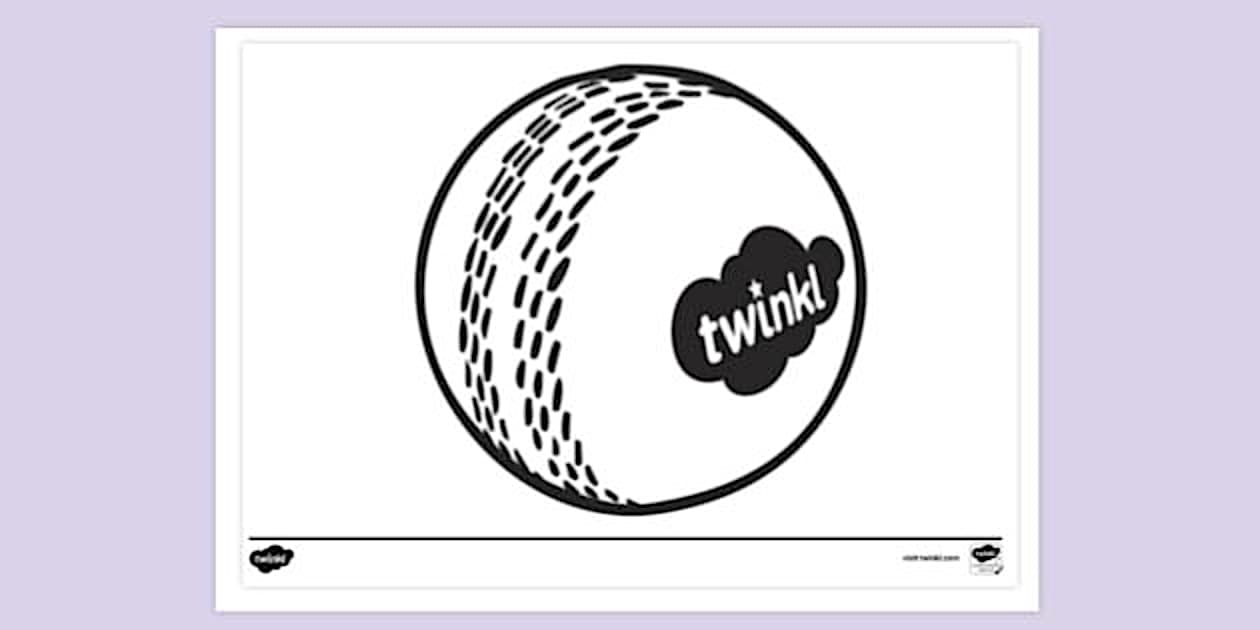 Cricket Ball Colouring Sheet | Colouring Sheets - Twinkl