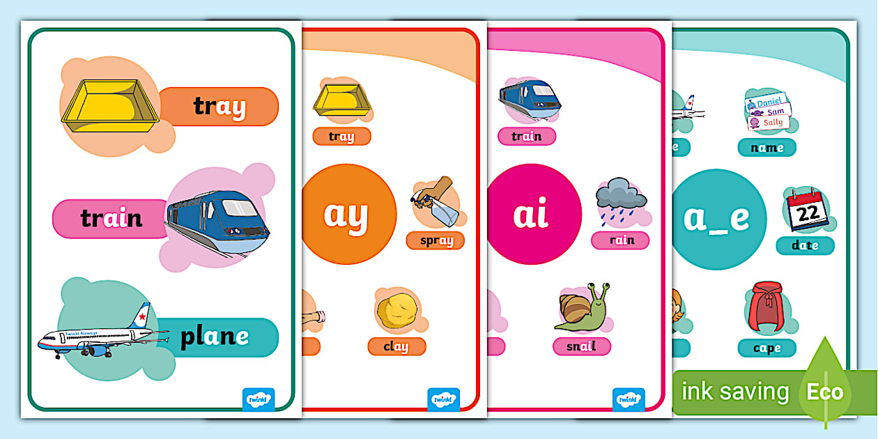 Long /ai/ sound posters Junior/Senior Infants (teacher made)