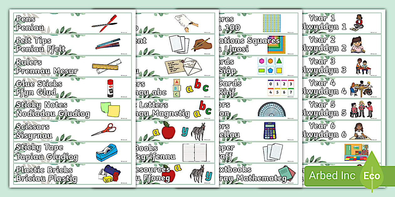 Arwyddion Dosbarth a Droriau ar Thema Fotanegol - Twinkl