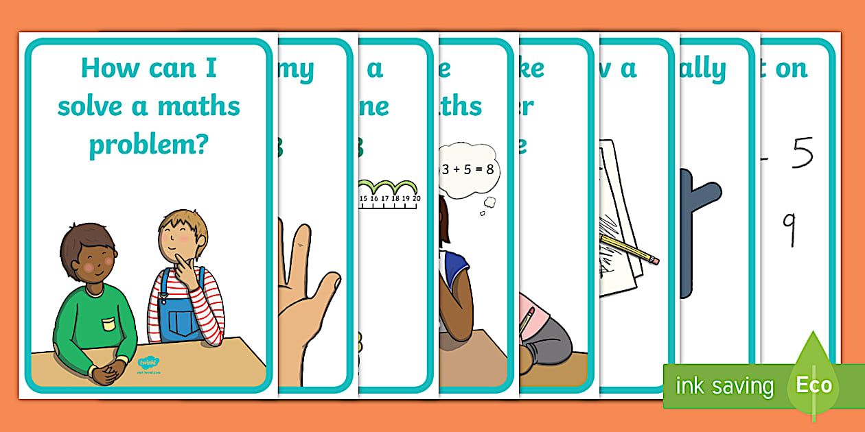 Solving Maths Problems Strategy Posters - Twinkl
