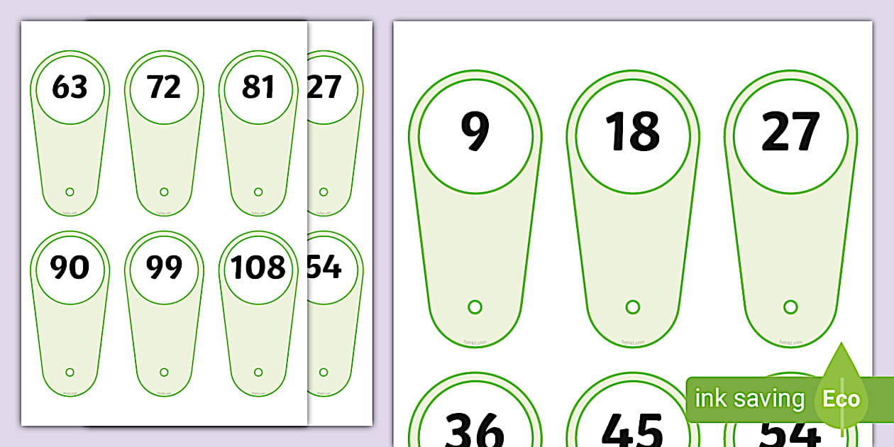 👉 9 Times Table Number Fan (teacher made) - Twinkl