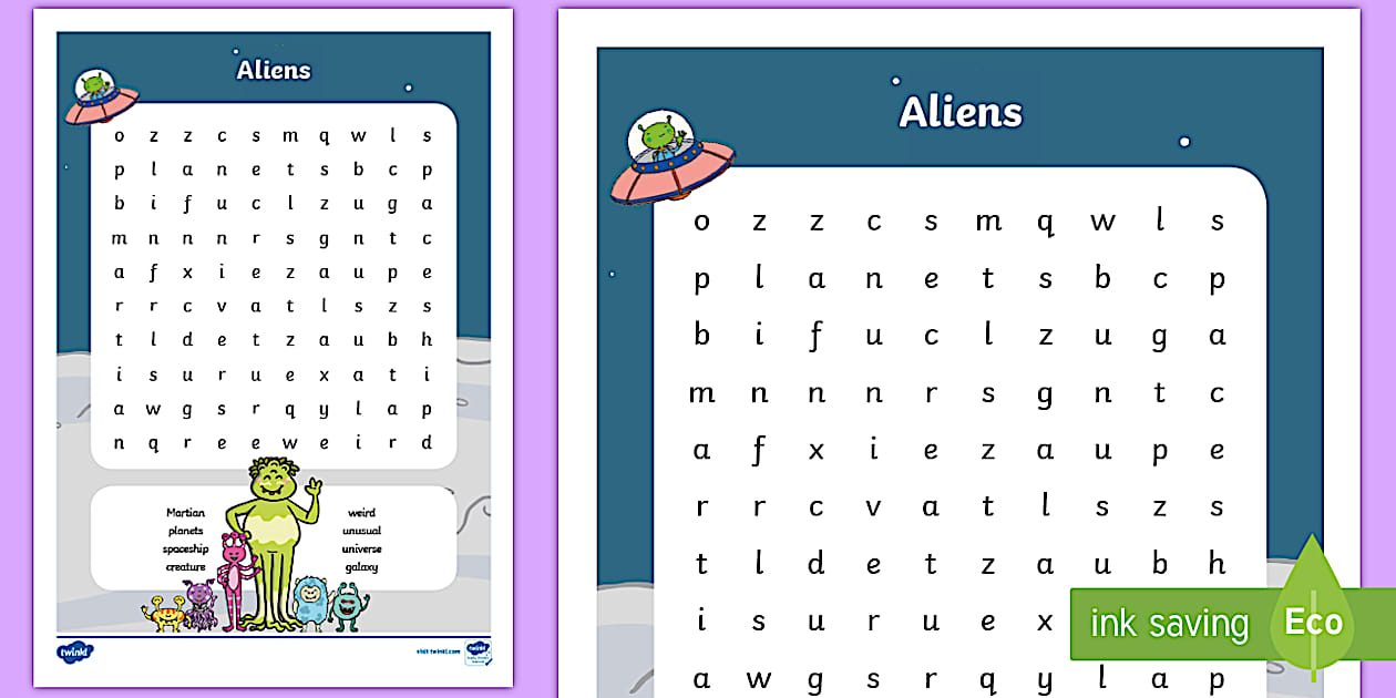 KS1 Aliens Word Search (Teacher-Made) - Twinkl