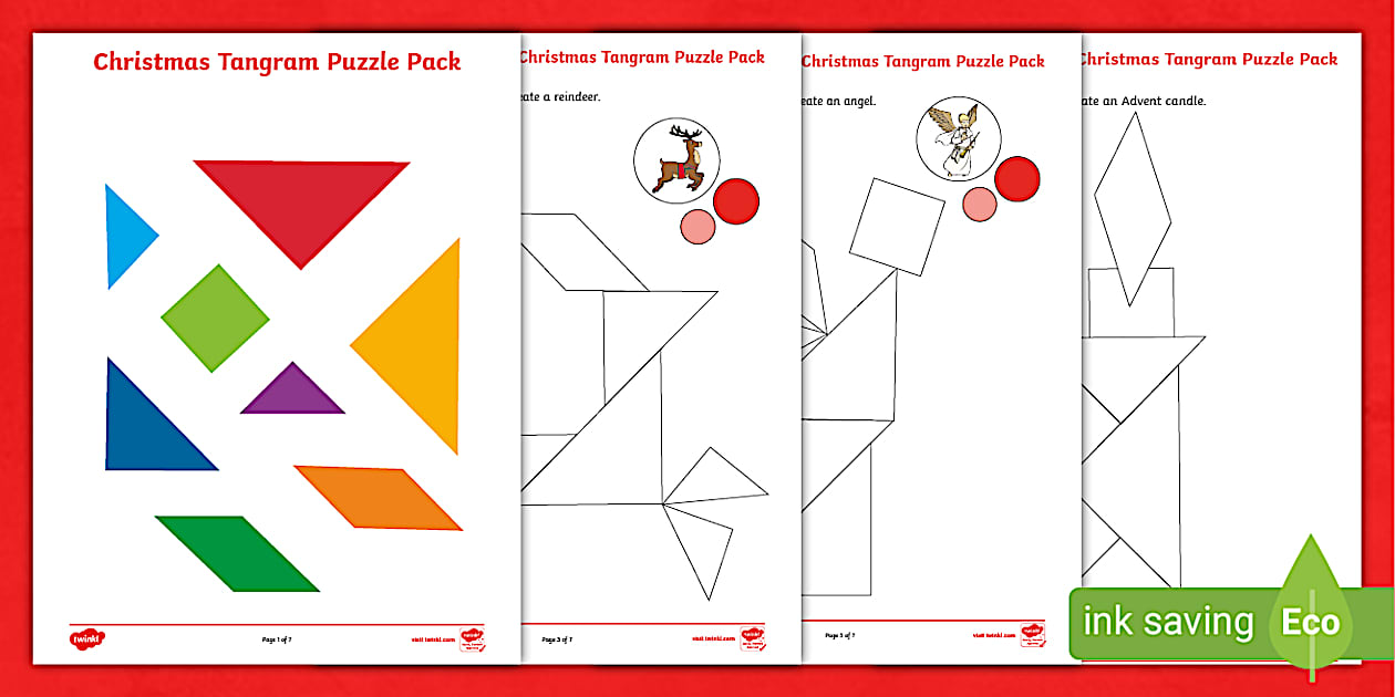 👉 Christmas Tangram Puzzle Pack (teacher made) - Twinkl