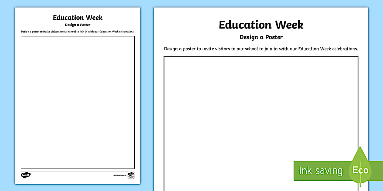 Education Week Design a Poster Worksheet / Worksheet