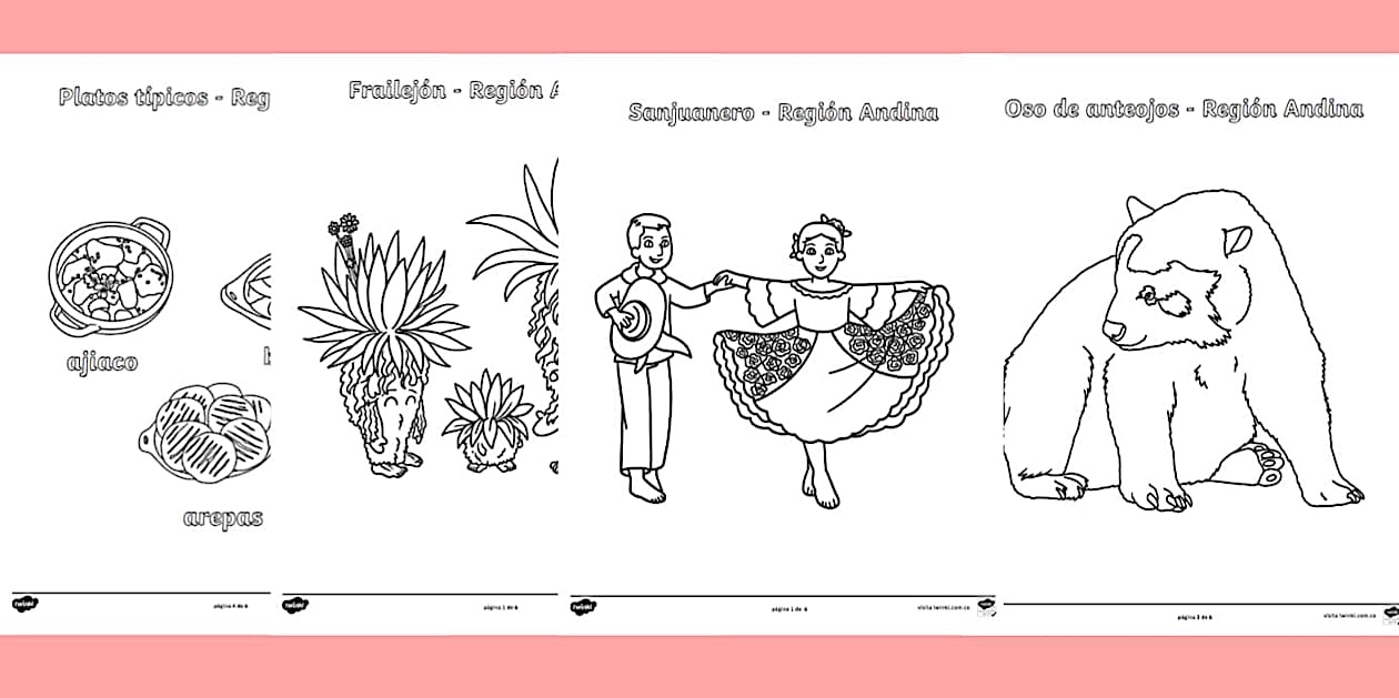 Dibujos de la región Andina para colorear - Twinkl Colombia