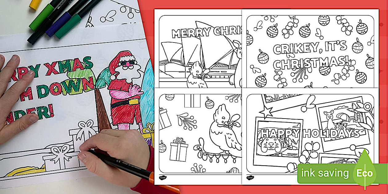 Aussie Christmas Colouring Pack (teacher made) - Twinkl