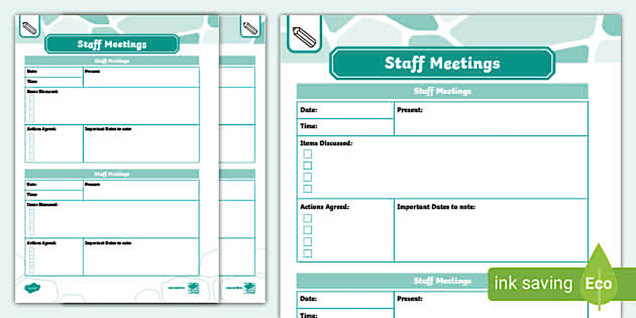 Teacher Planner: Staff Meetings (teacher made) - Twinkl