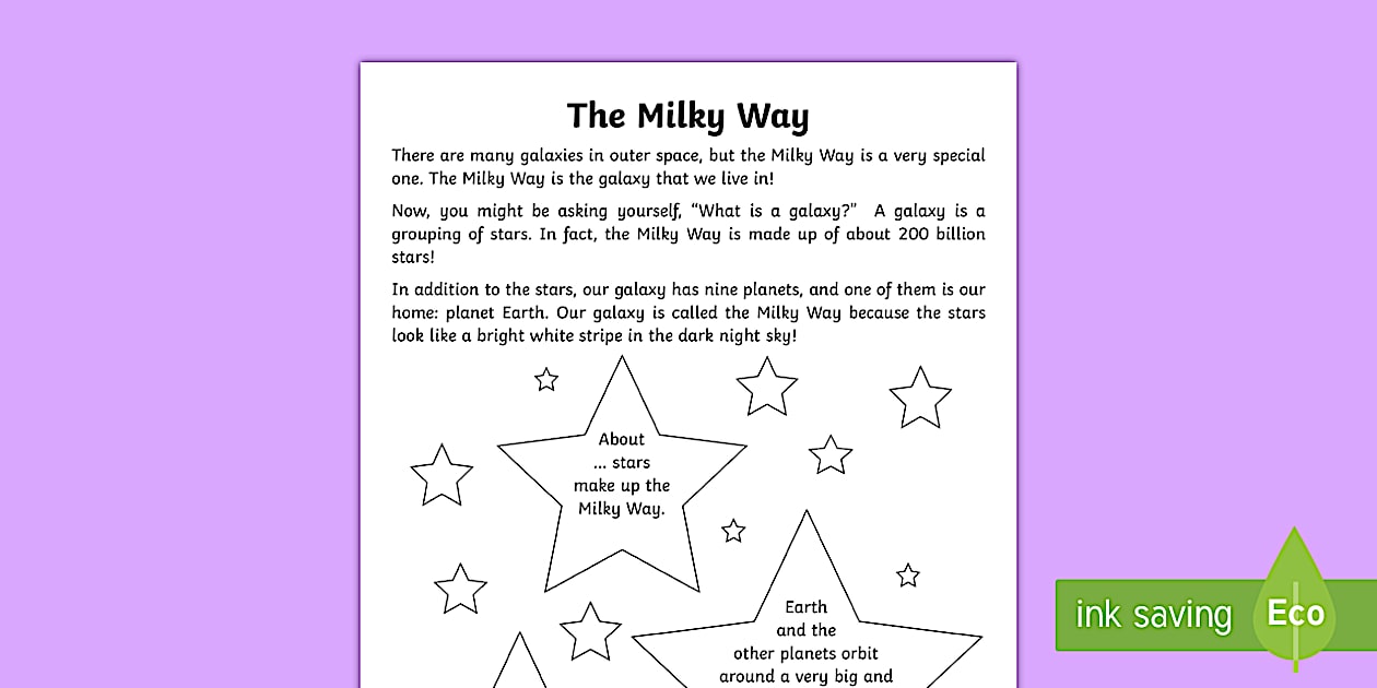 The Milky Way Fact File Worksheet / Worksheet (teacher made)