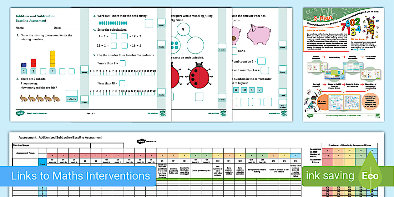 👉 Year 1 Addition and Subtraction Baseline Assessment