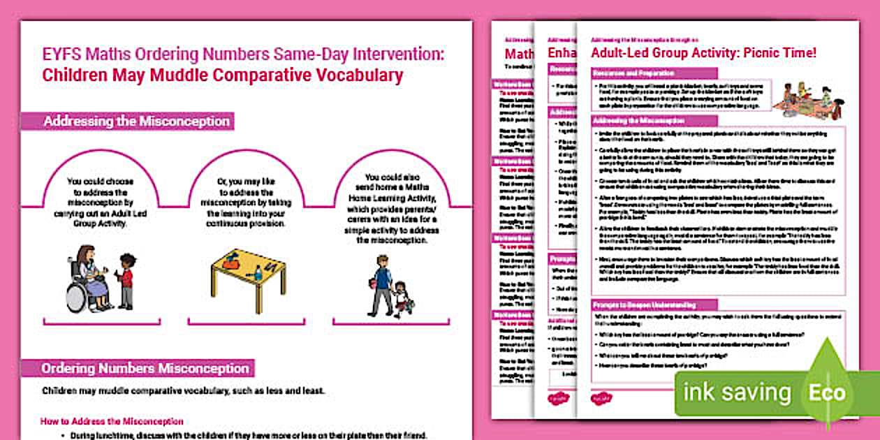 👉 EYFS Maths Ordering Numbers Same-Day Intervention Plan: Children May ...