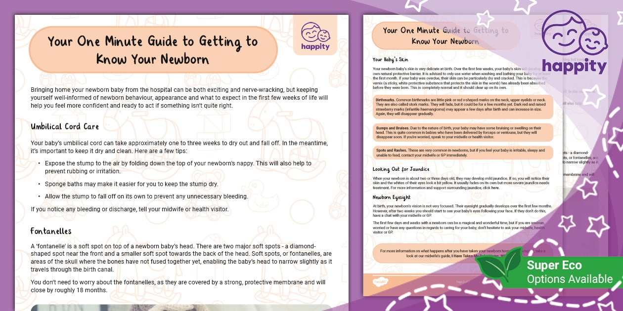 FREE! - Your One Minute Guide to Getting to Know Your Newborn