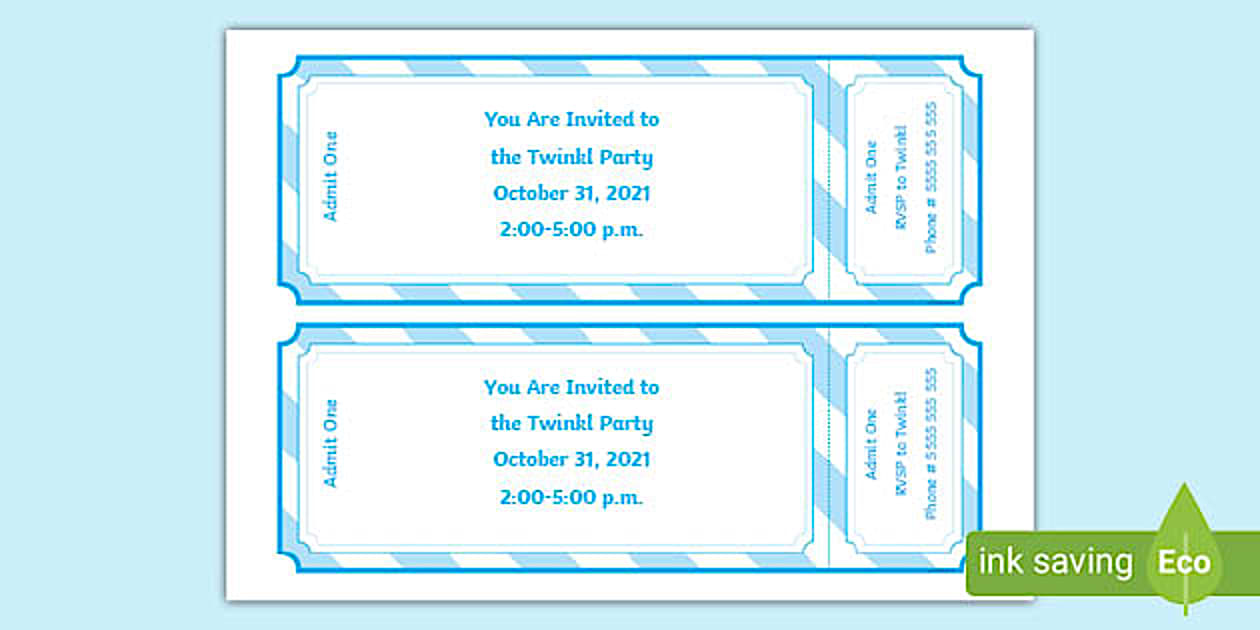 Editable Ticket Template (teacher made) - Twinkl