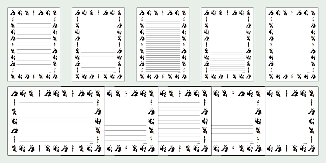 Panda border page | Easy to print | Twinkl (Teacher-Made)