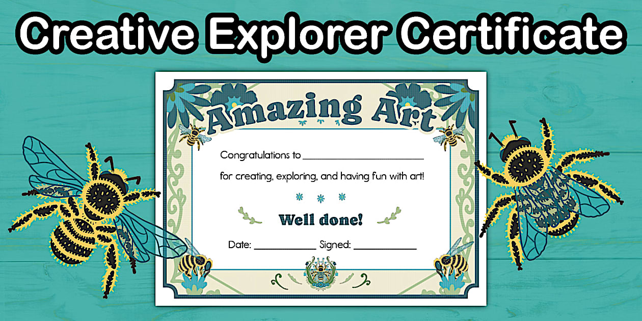 Creative Explorer Certificate - Printable Award