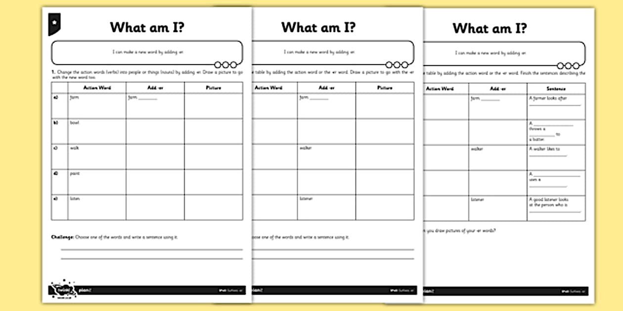 What am I Differentiated Worksheet / Worksheet Pack - Twinkl